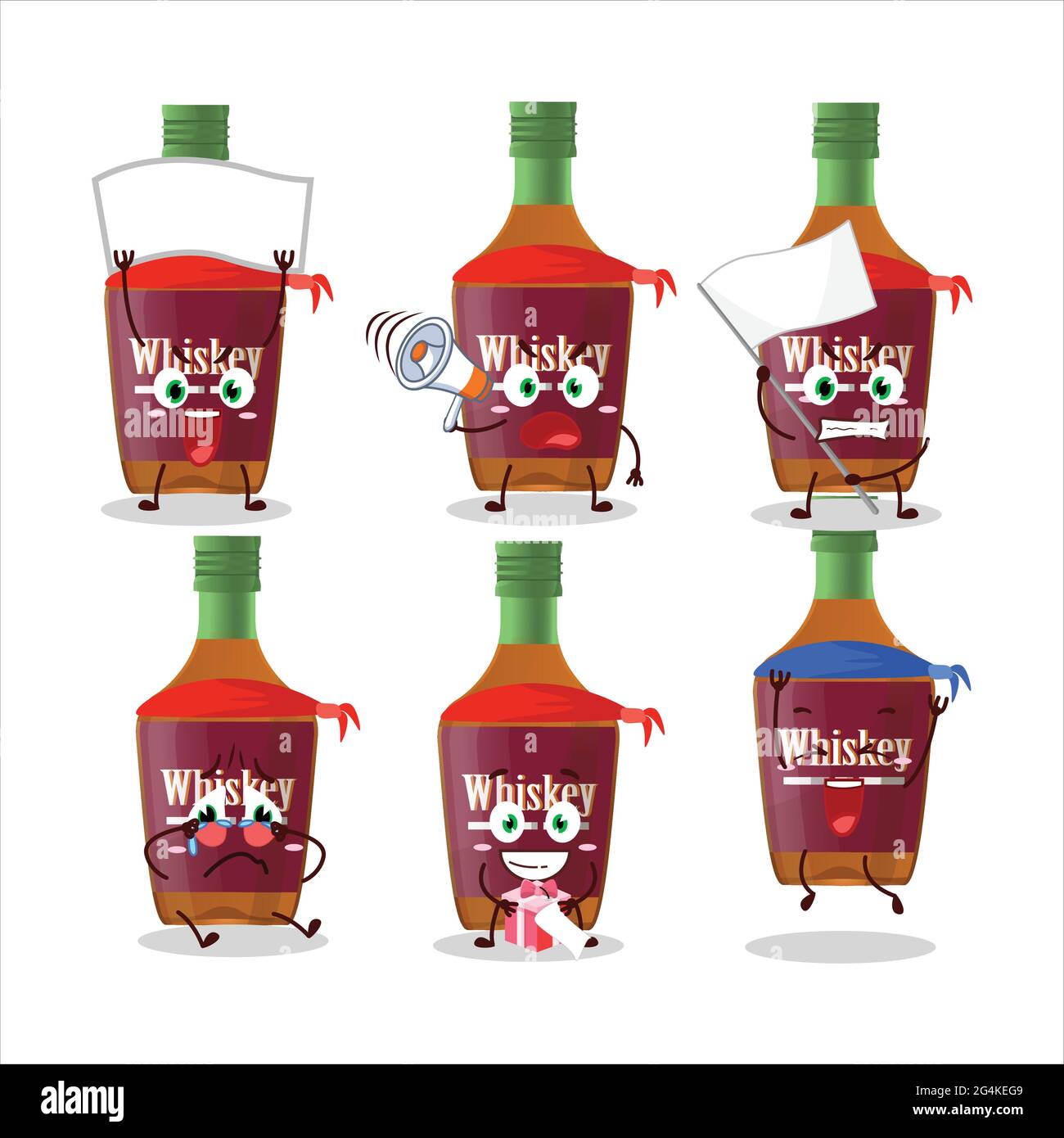 Mascot design style of whiskey bottle character as an attractive ...