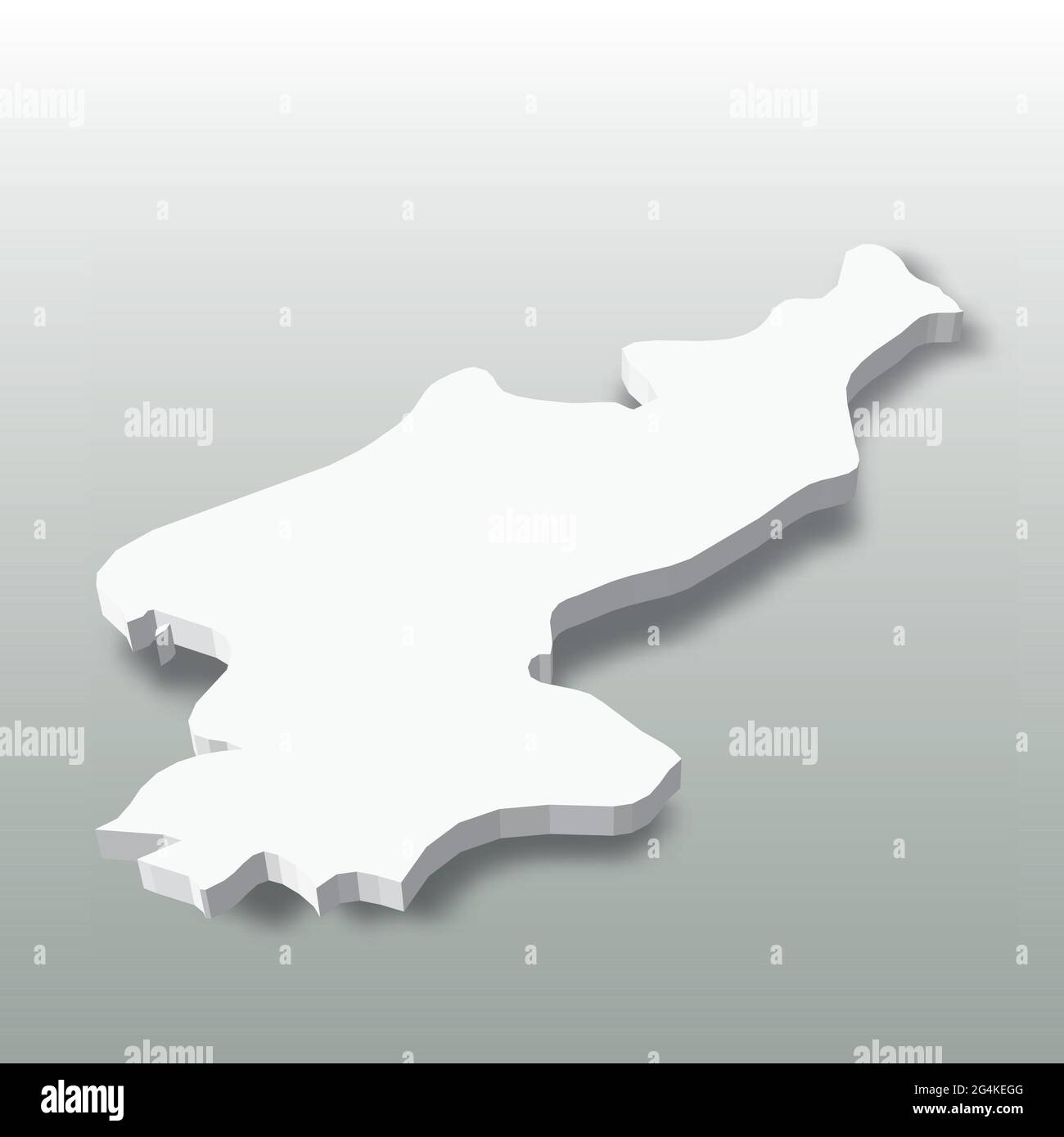 North Korea, Democratic Peoples Republic of Korea, DPRK - white 3D ...