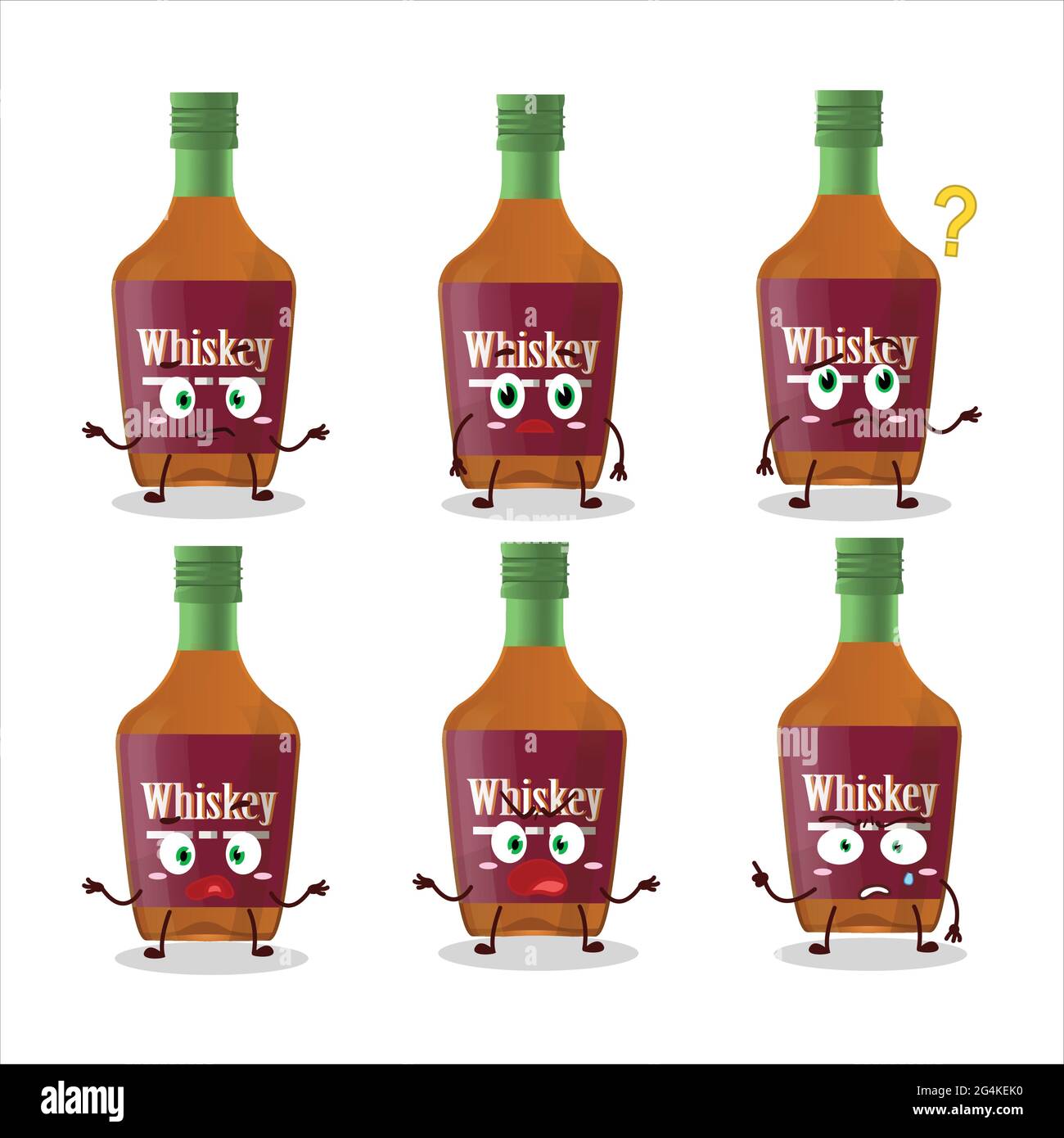 Cartoon character of whiskey bottle with what expression. Vector ...
