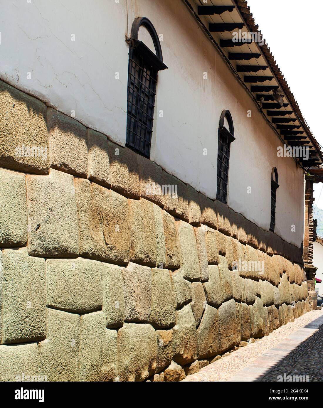 Detail of stone wall in Cusco or Cuzco town, Historic incan ...
