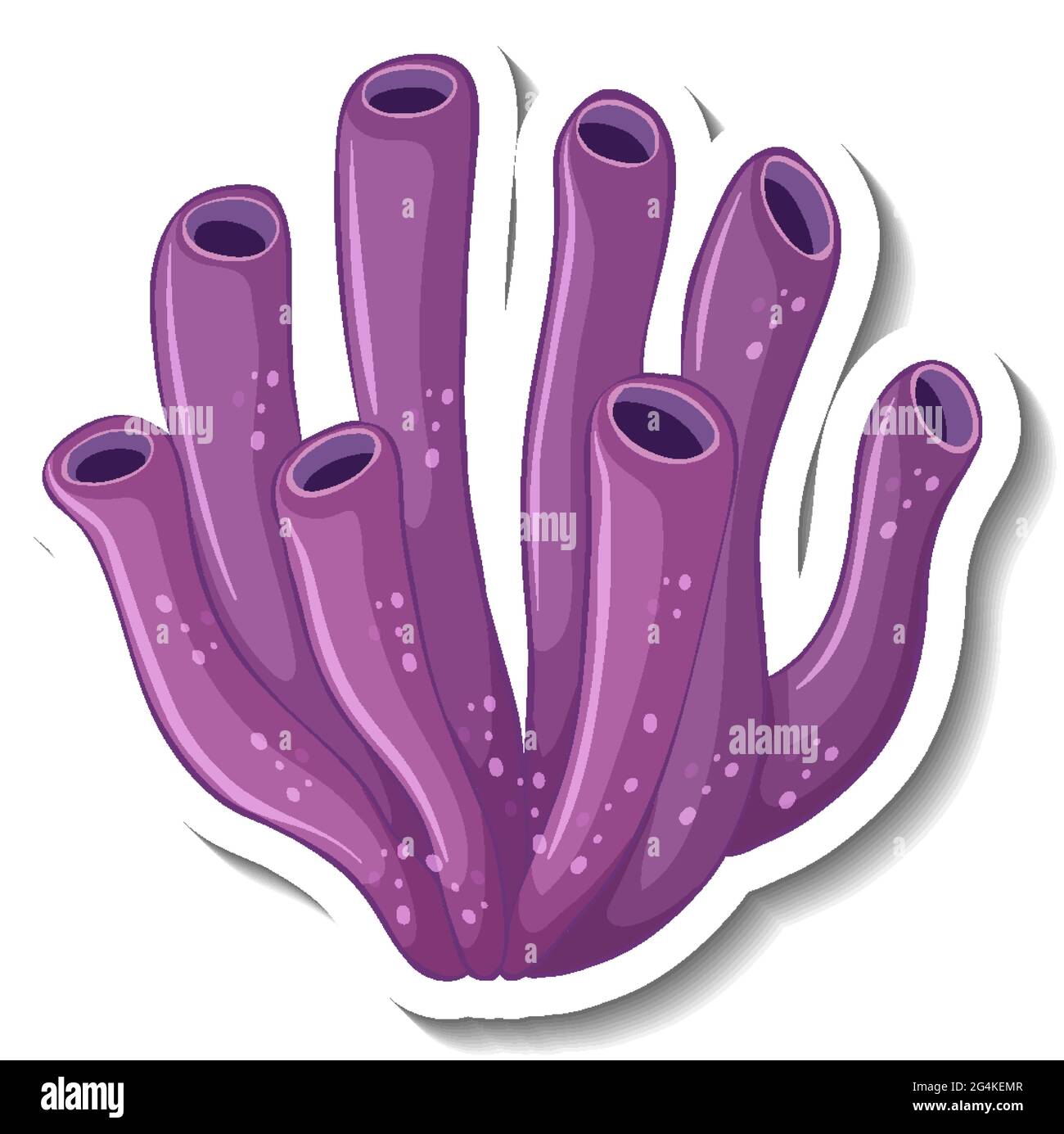 A sticker template with Coral sea element isolated illustration Stock ...