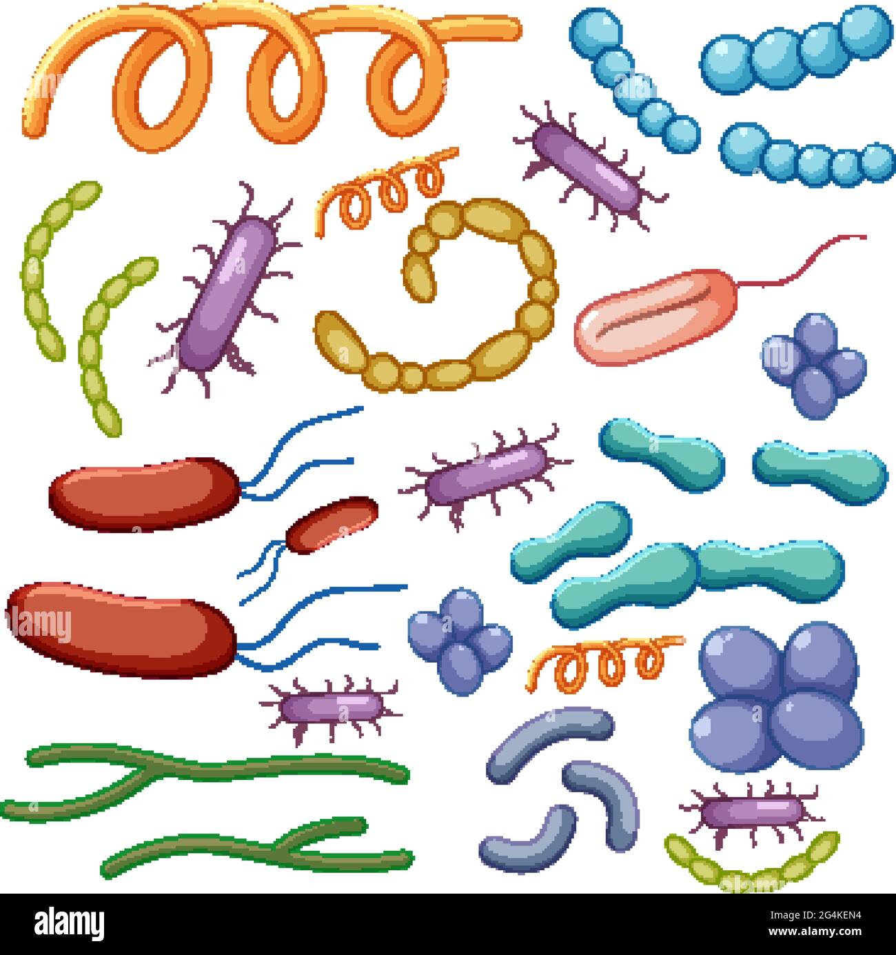 Cartoon Bacteria and Virus Seamless Pattern illustration Stock Vector ...