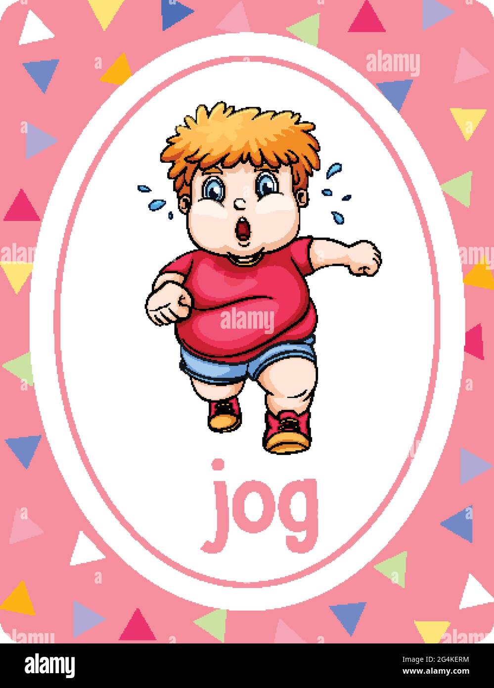 Vocabulary flashcard with word Jog illustration Stock Vector Image ...
