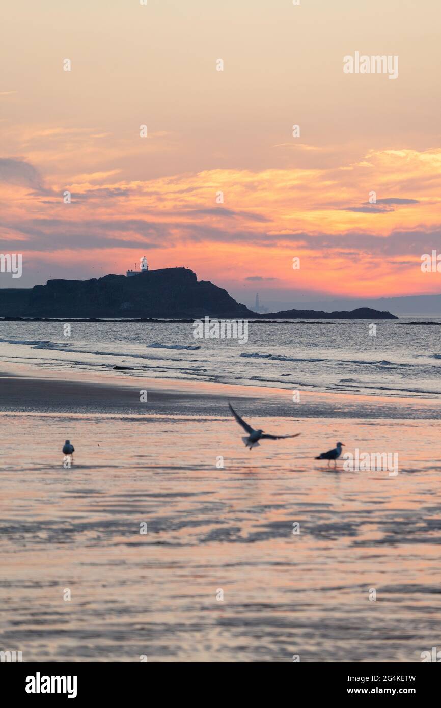 A beautiful sunset over Fidra island, North Berwick, Scotland Stock ...