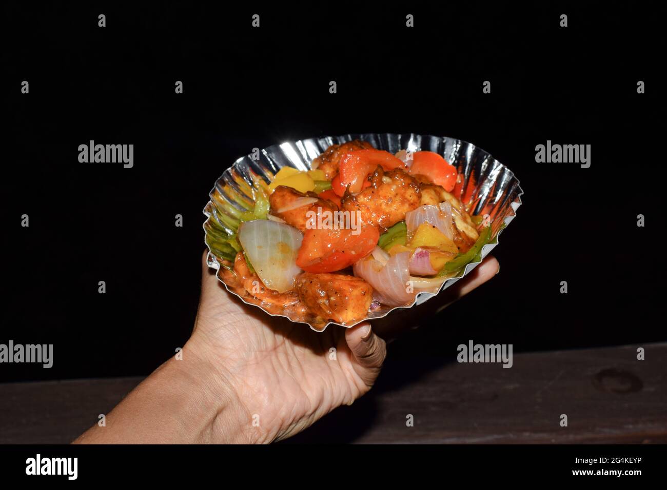 Paneer chilly an Indian or Pakistani starter appetizer made from Paneer ...