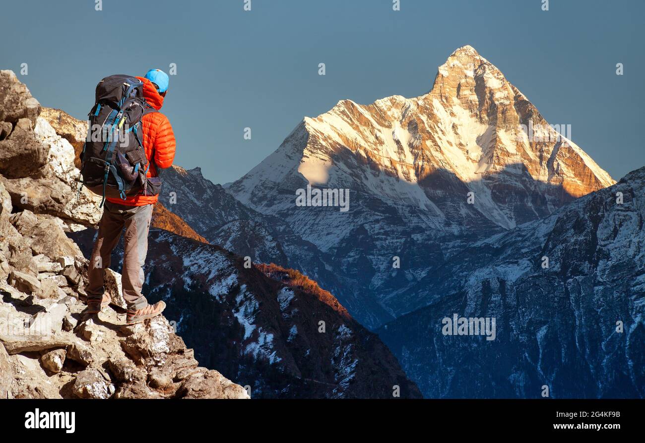 mount Nanda Devi, one of the best mounts in Indian Himalayas, seen from ...