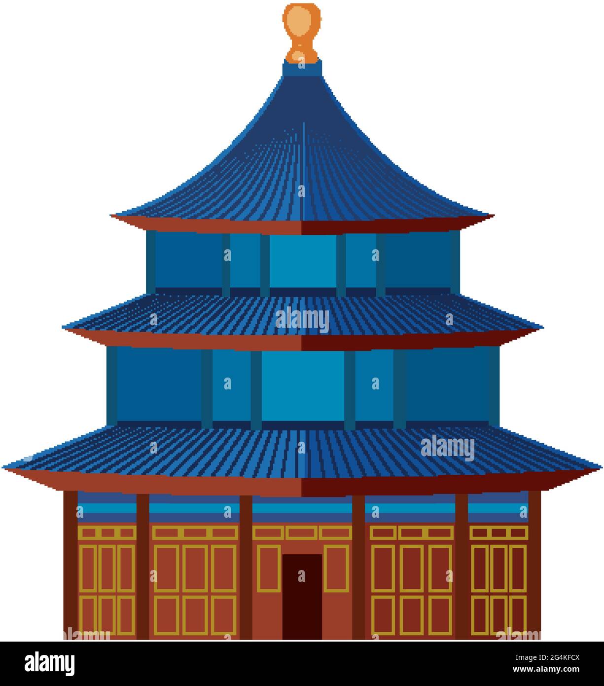 Pagoda Chinese ancient architecture isolated illustration Stock Vector ...