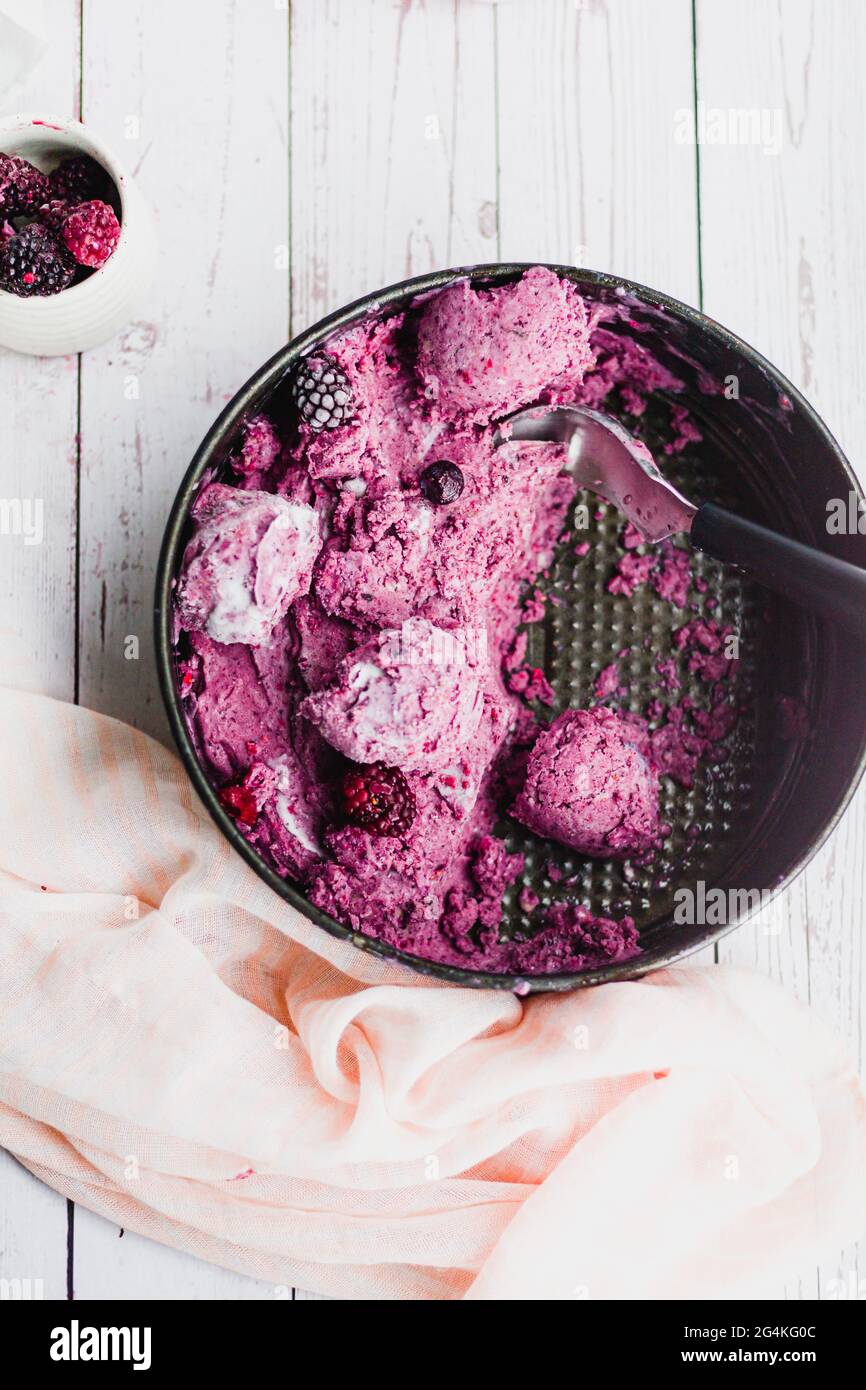 Blackberry and Raspberry Dairy-free ice cream made with coconut cream ...