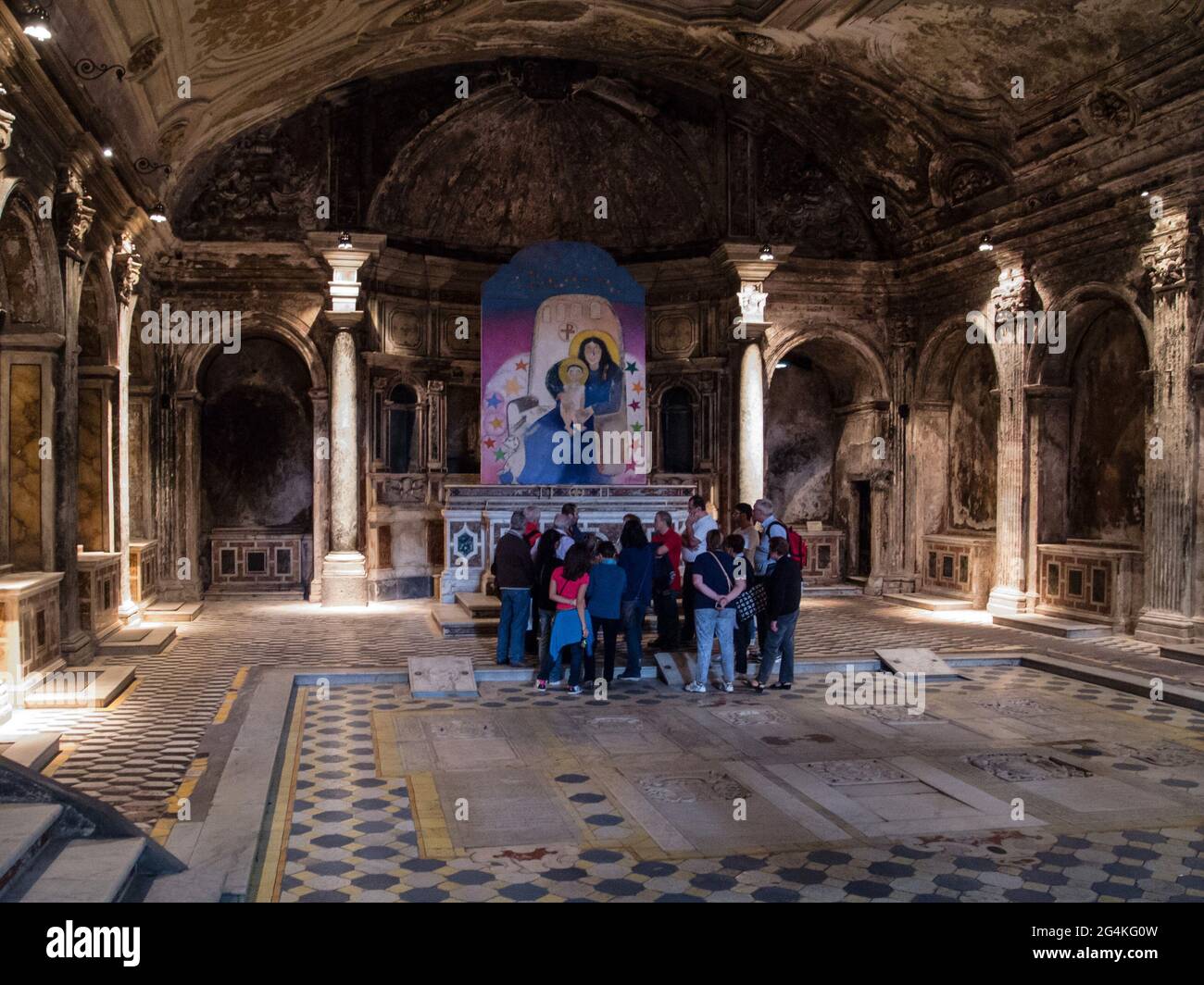 Atrium of the catacombs of San Gaudioso, Holy Mile, Naples, Campania ...