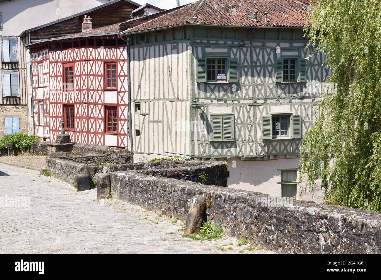 Group of restored timber-framed medieval house, beside rue Pont Martial ...