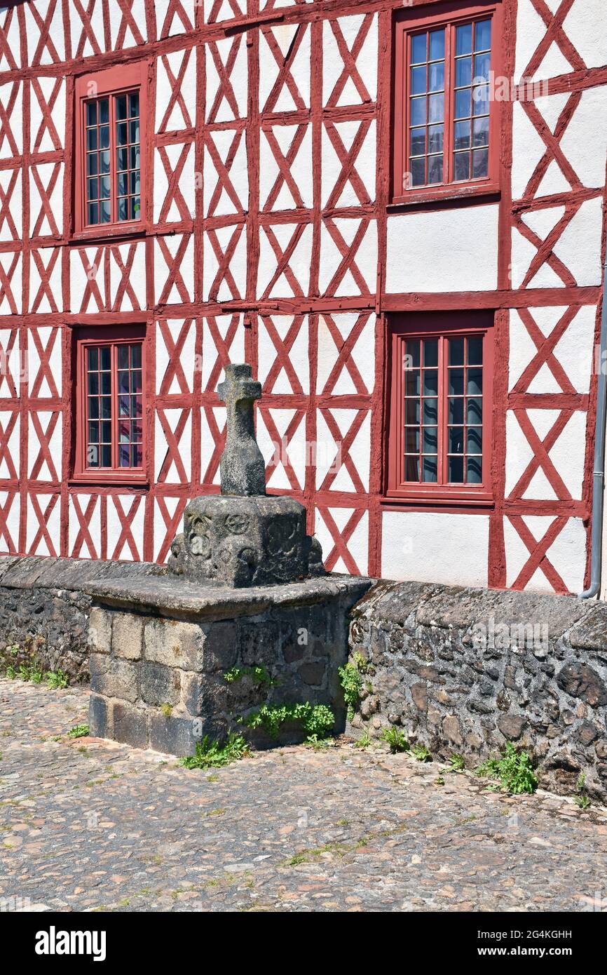 Group of restored timber-framed medieval house, beside rue Pont Martial ...