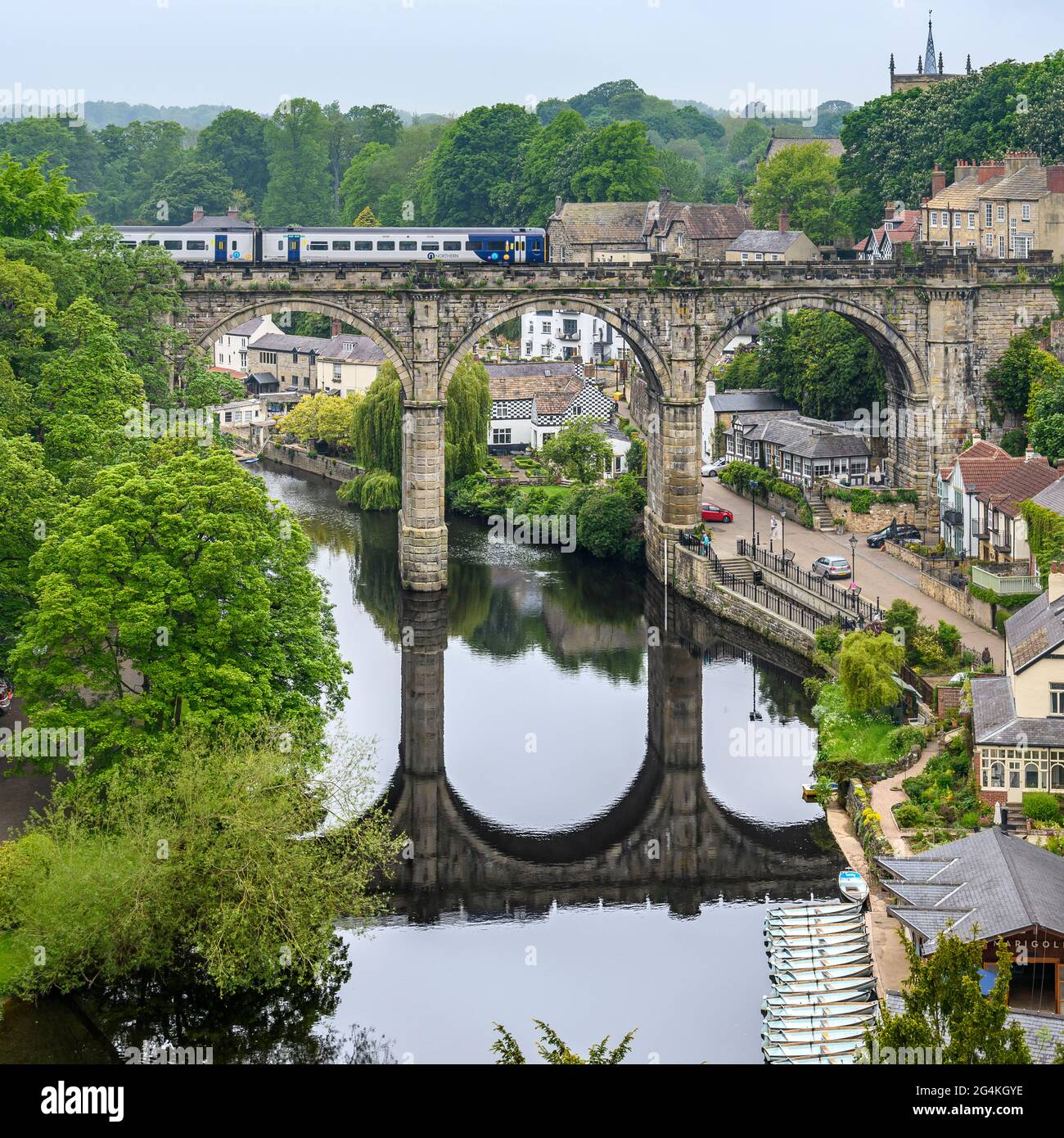 Knaresborough Viaduct, built to carry trains across the River Nidd into ...