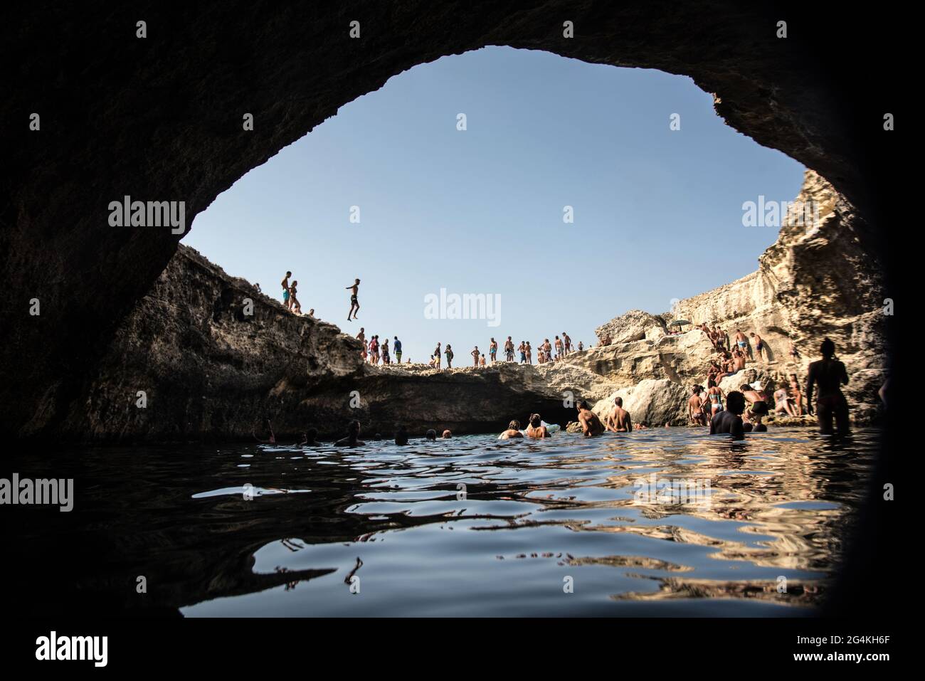 Cave of poetry, Roca vecchia, Lecce, Apulia, Italy, Europe Stock Photo ...