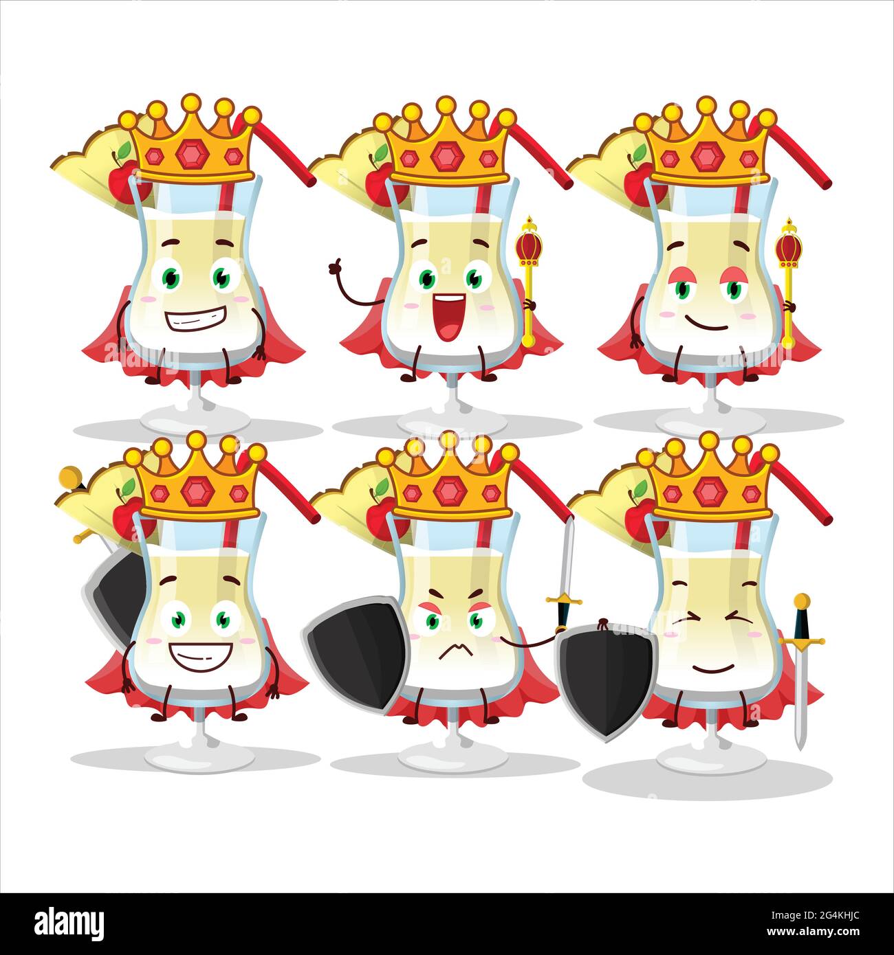 A Charismatic King pina colada cartoon character wearing a gold crown ...