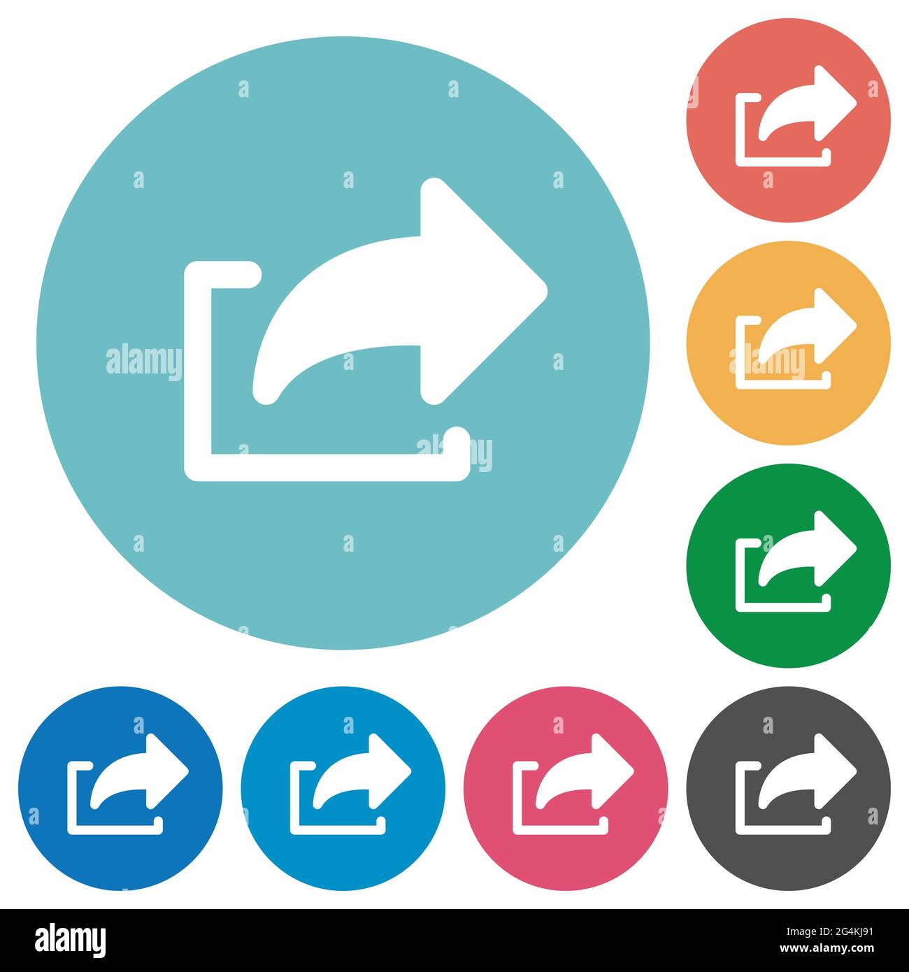 Export symbol flat white icons on round color backgrounds Stock Vector ...