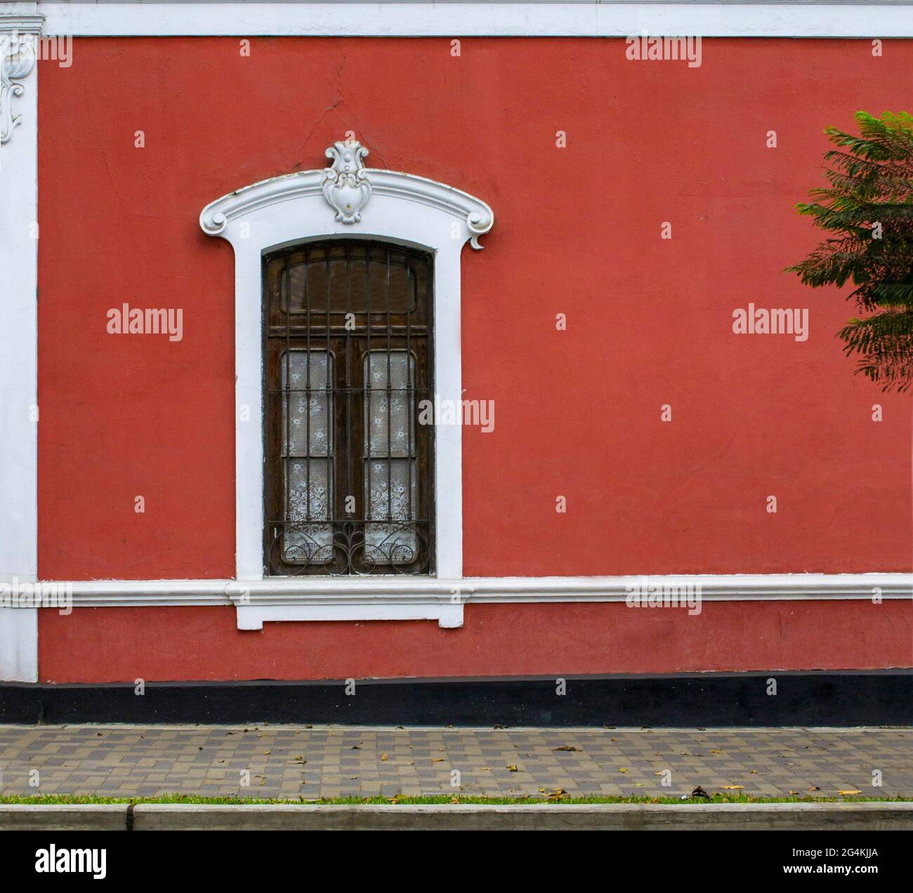 Ancient, vintage, colonial style window in Barranco district Stock ...