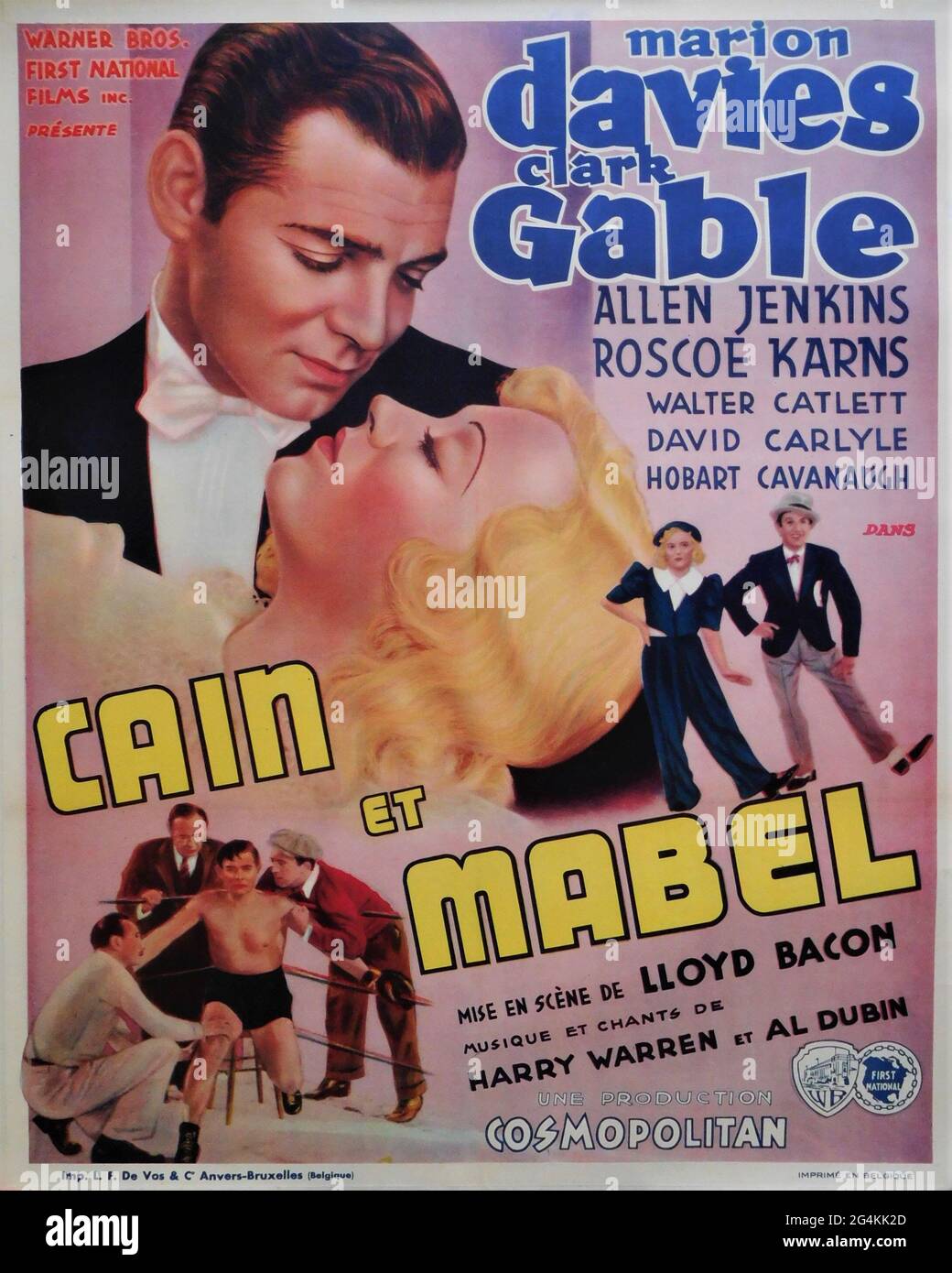 Original Release Belgian Poster for MARION DAVIES and CLARK GABLE in ...