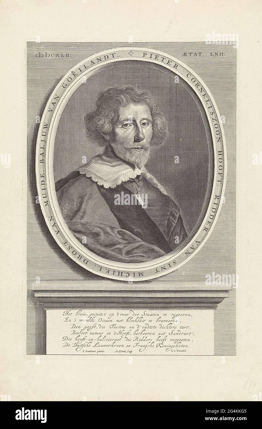 . Portrait of Pieter Cornelisz. Hooft, poet, drama writer and historian ...