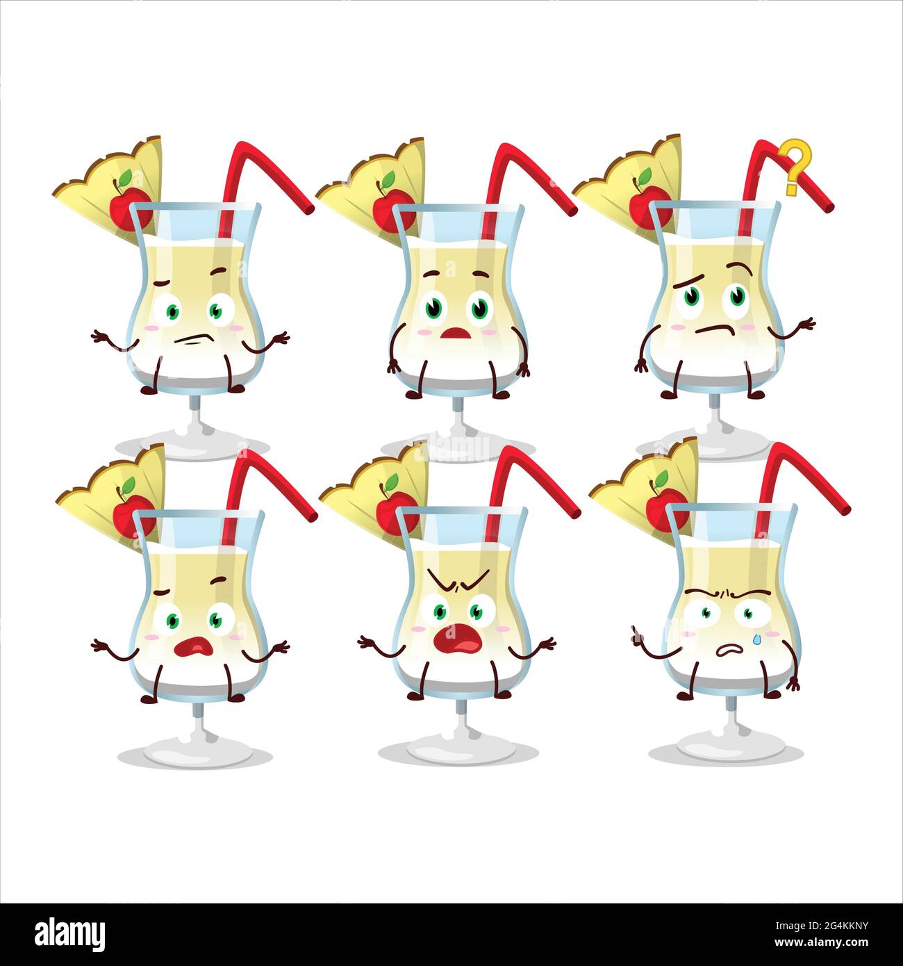 Cartoon character of pina colada with what expression. Vector ...