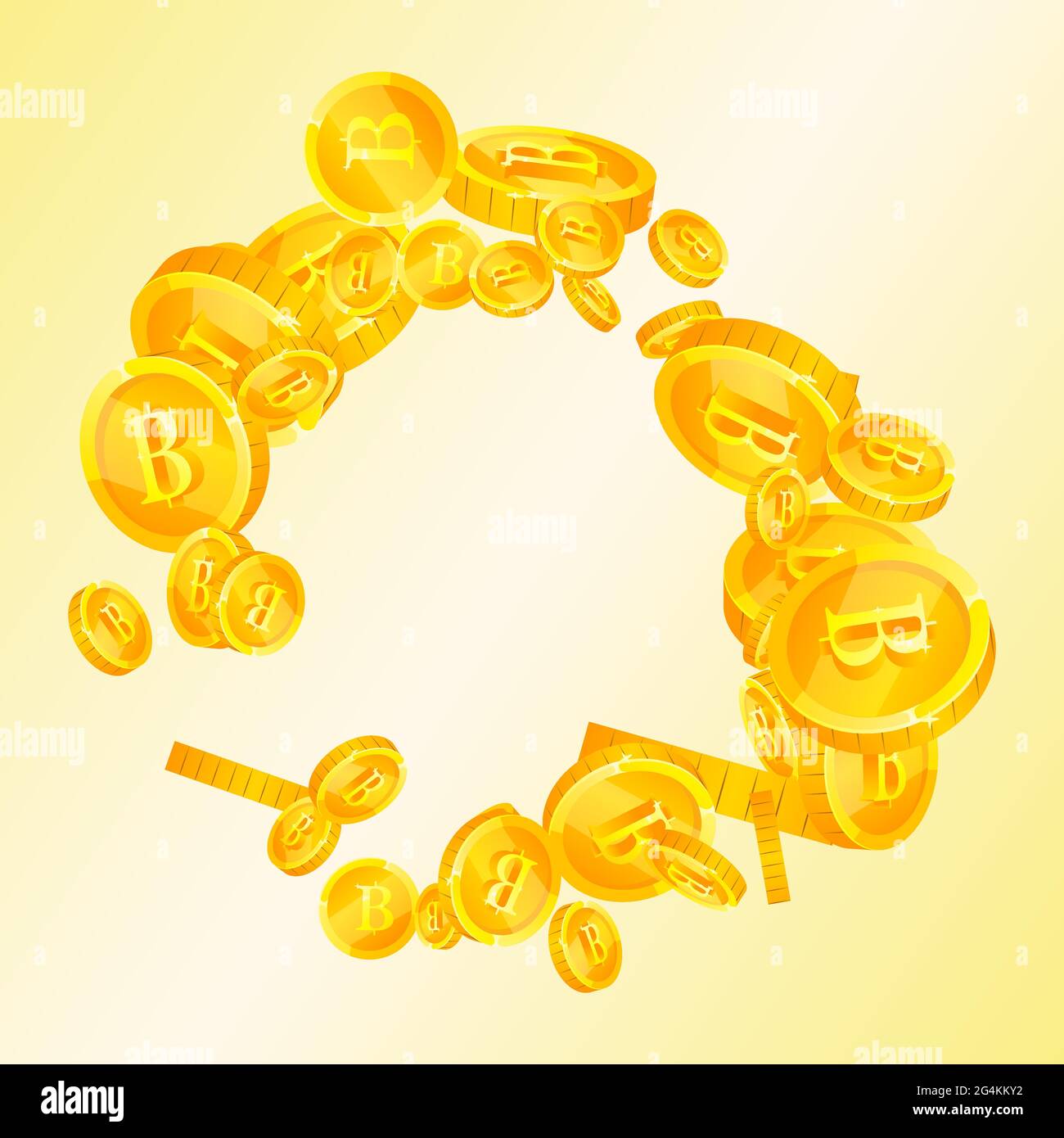 Thai baht coins falling. Fascinating scattered THB coins. Thailand ...