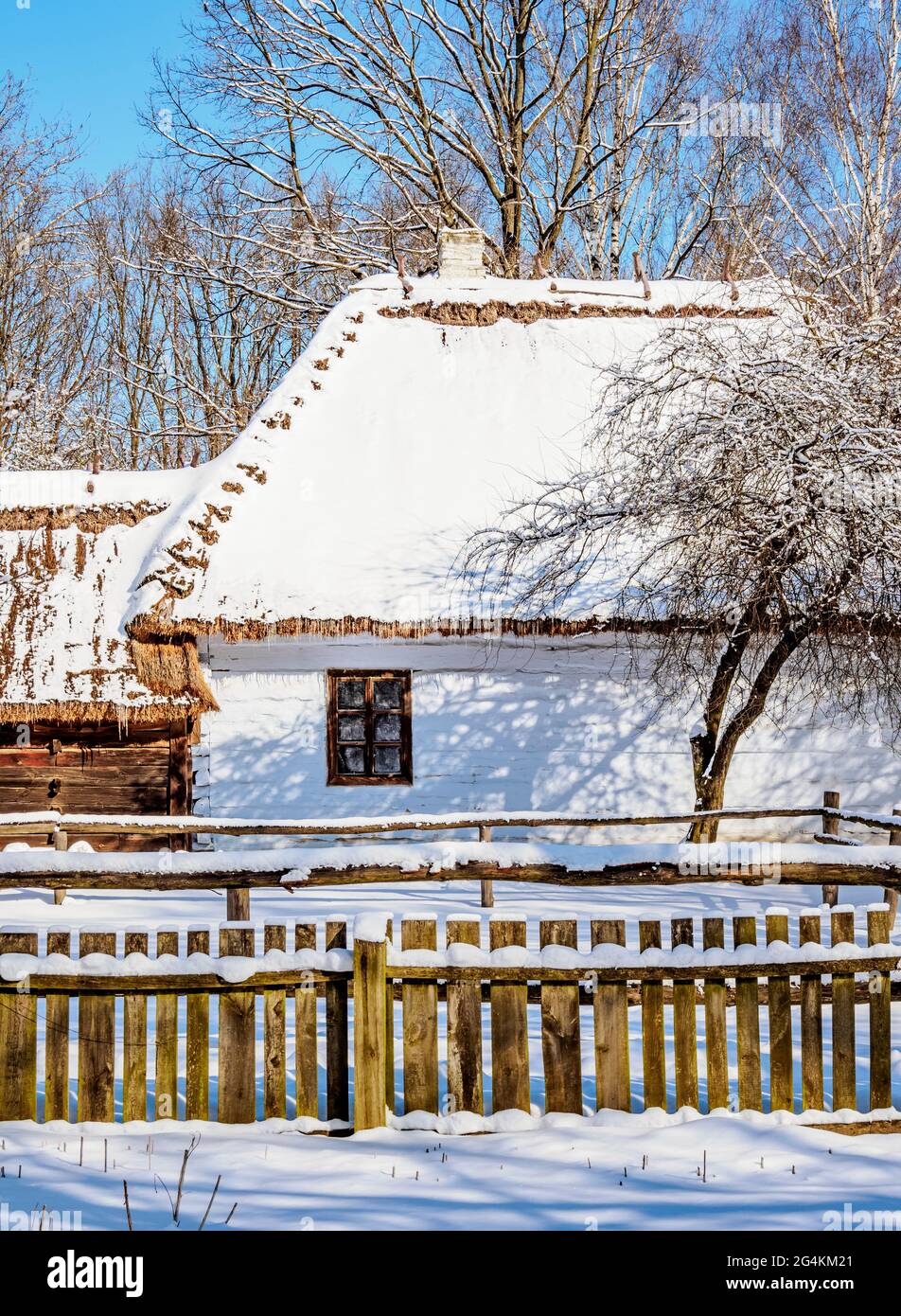 Traditional Countryside House, Lublin Open Air Museum, winter, Lublin ...
