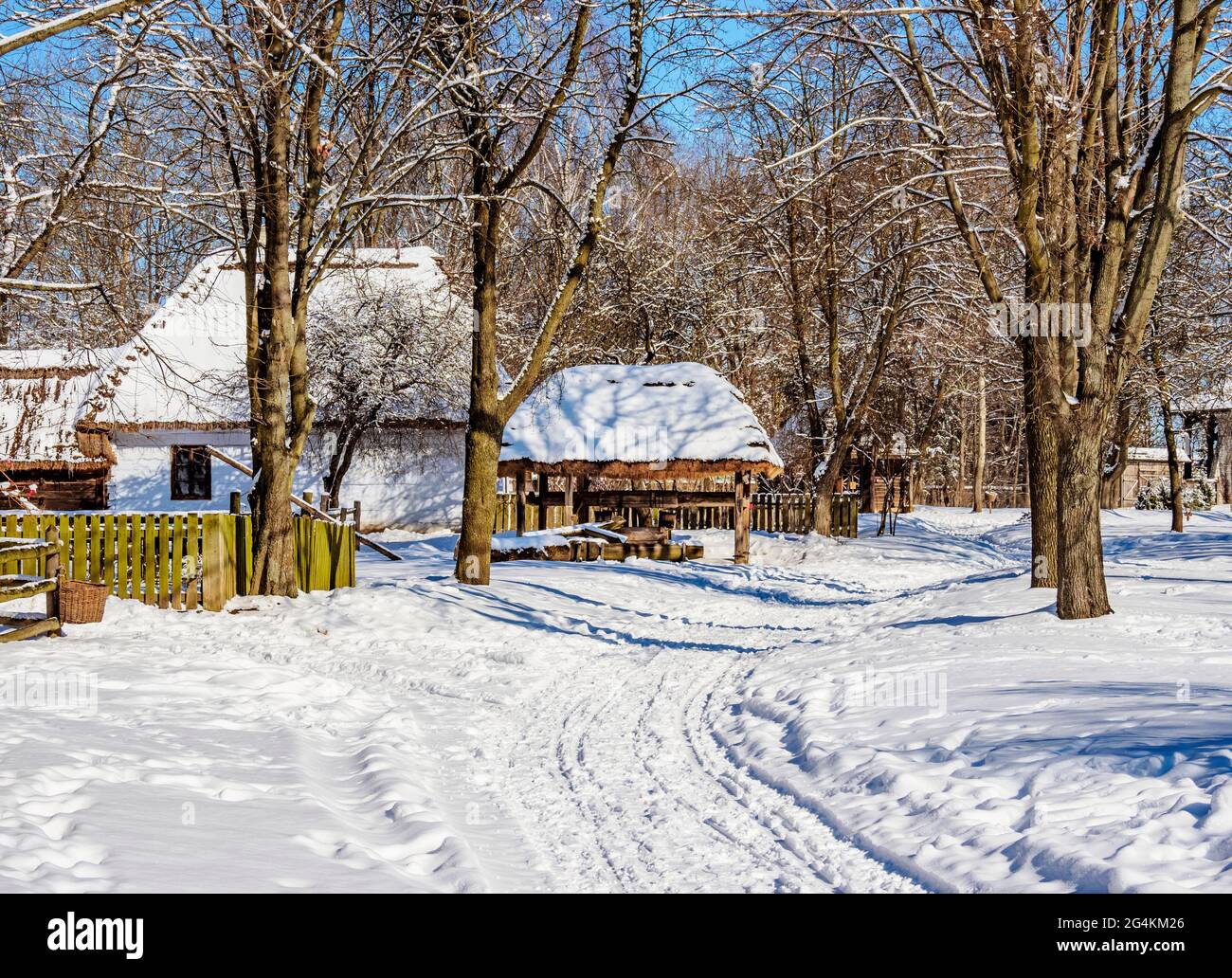 Traditional Countryside House, Lublin Open Air Museum, winter, Lublin ...