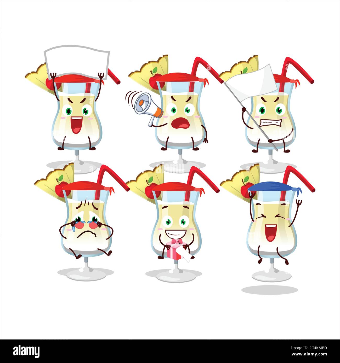 Mascot design style of pina colada character as an attractive supporter ...