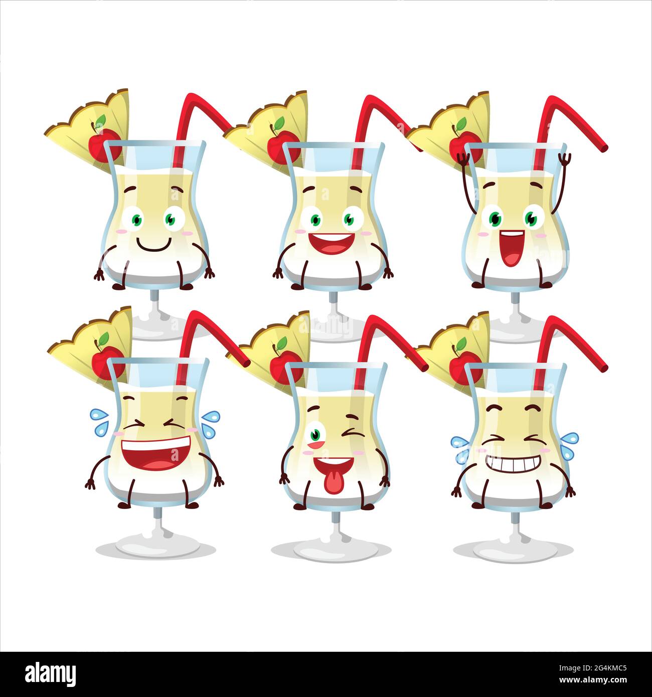 Cartoon character of pina colada with smile expression. Vector ...