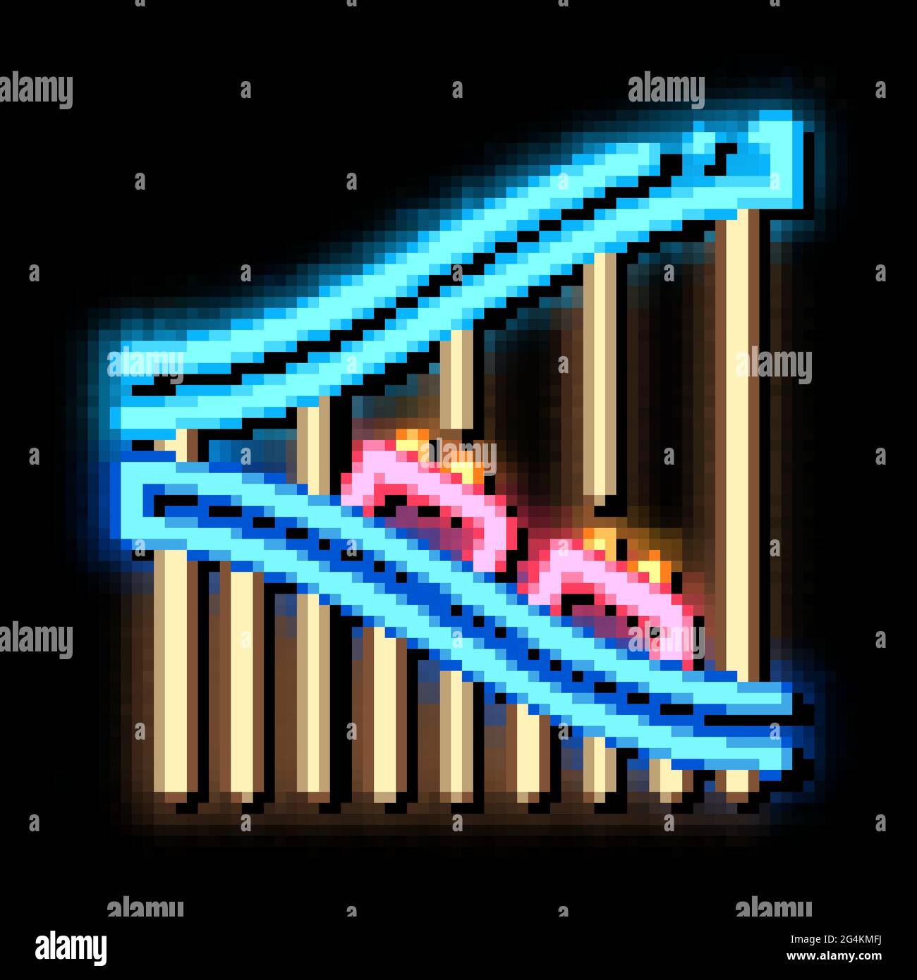 roller coaster ride neon glow icon illustration Stock Vector Image ...