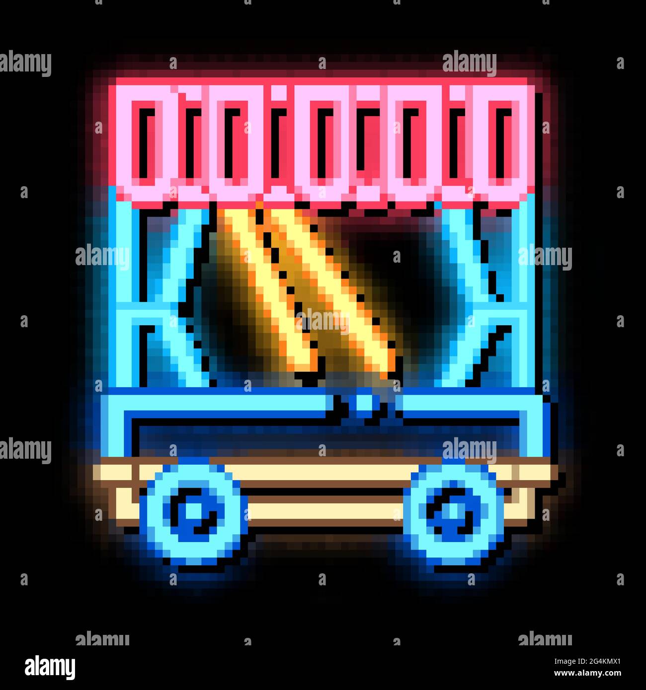 mobile puppet theater neon glow icon illustration Stock Vector Image ...