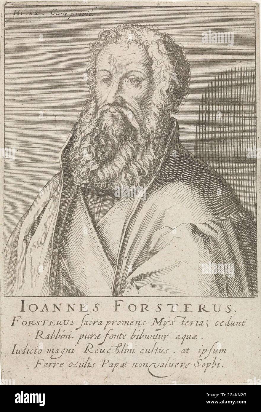 . Bust to the left of Johann Forster. Under the portrait his name and ...