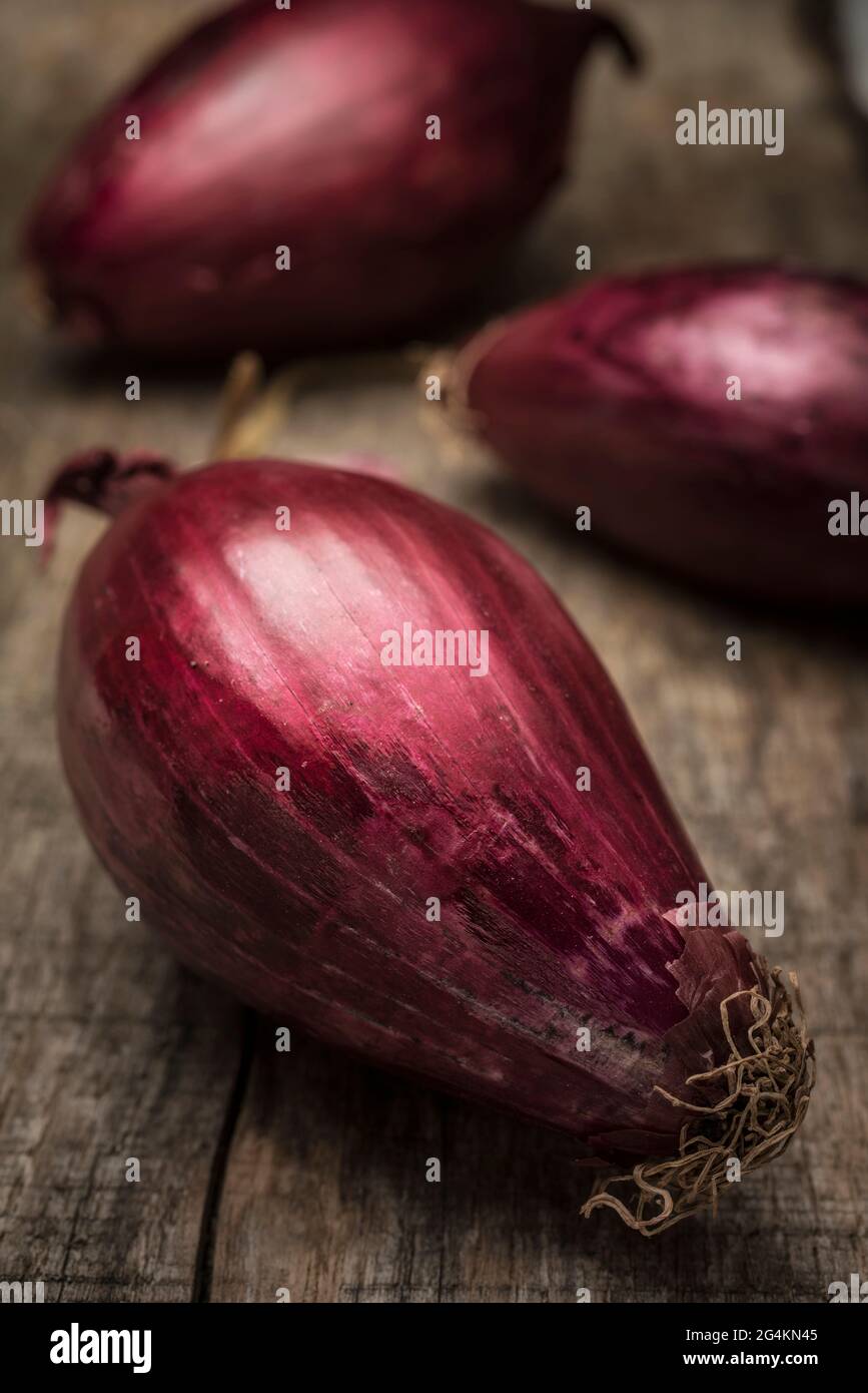Tropea red onion on wood background, Calabria, Italy, Europe Stock ...