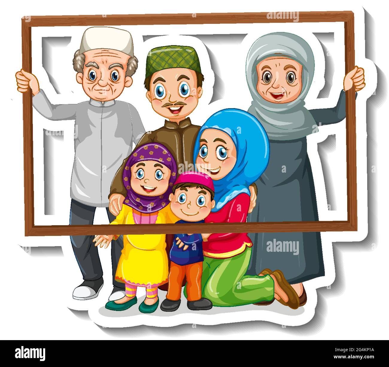 Happy Muslim Family Clipart
