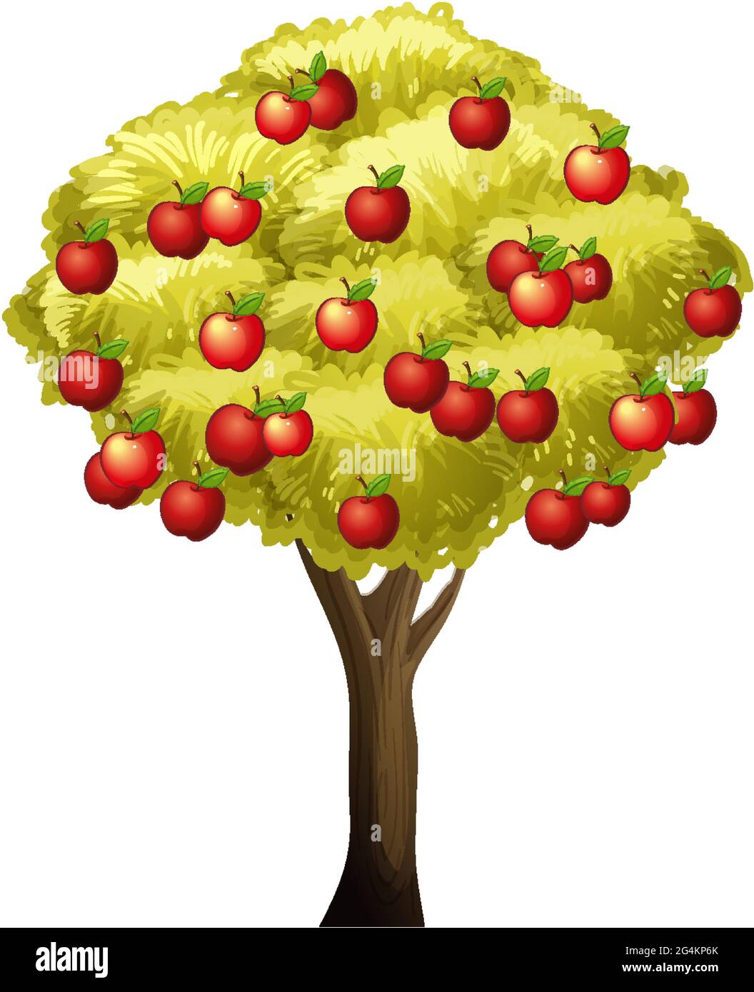 Apple tree isolated on white background illustration Stock Vector Image ...