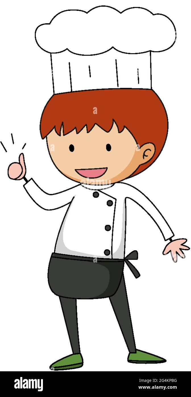 Little chef cartoon character isolated illustration Stock Vector Image ...