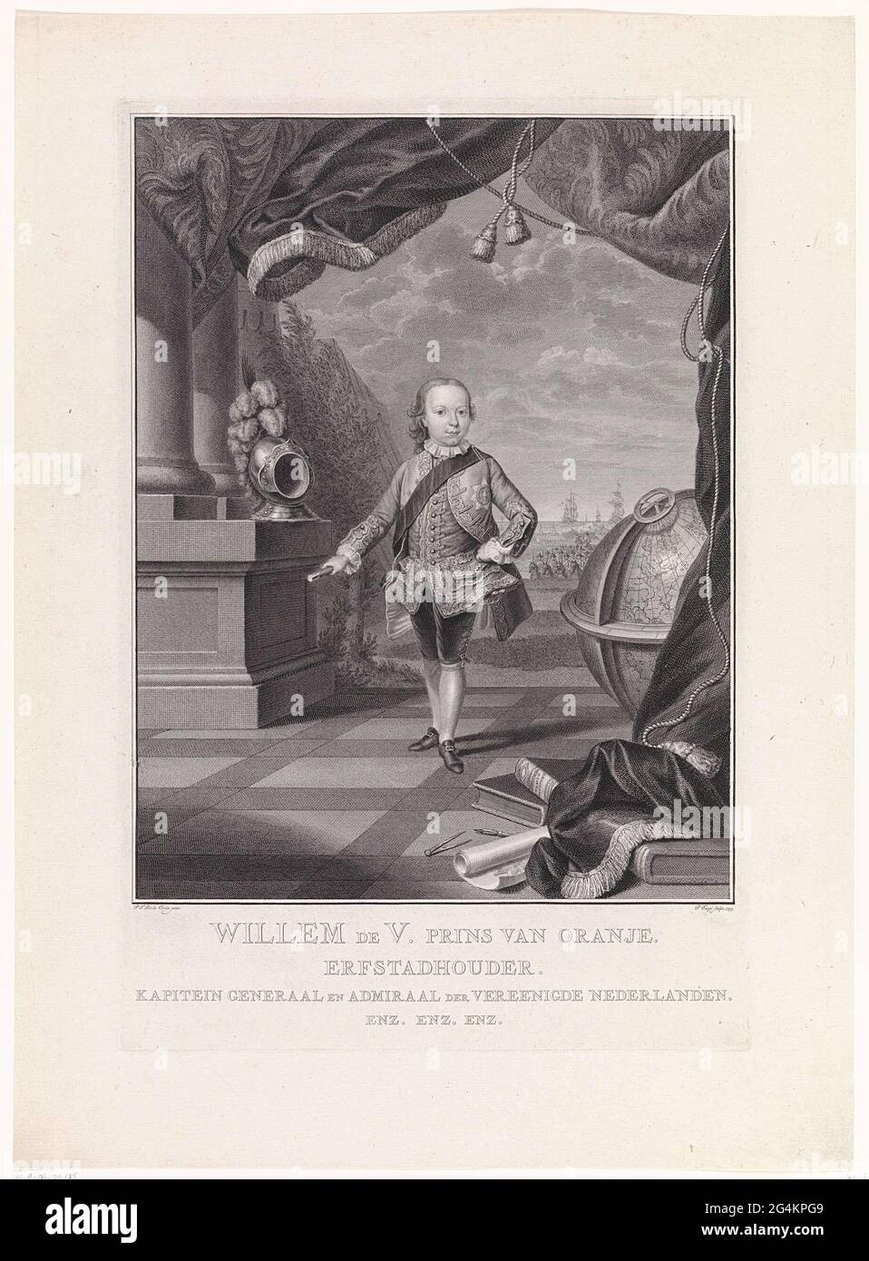 . Portrait of Willem V, Prince of Orange-Nassau, as a Captain General ...