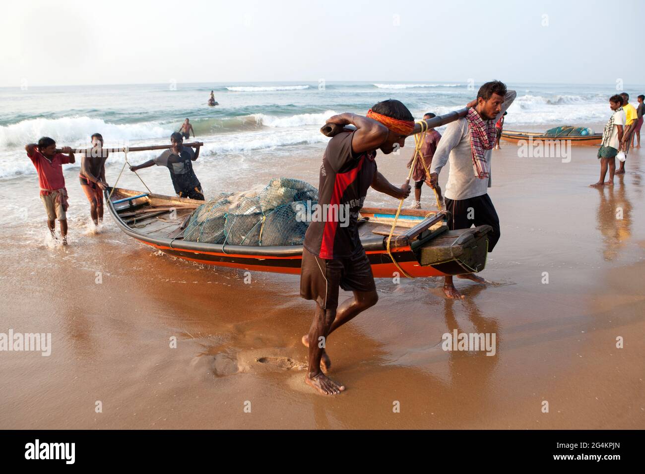 Fishing activities by local fishermen at Puri, Odisha, the most popular ...