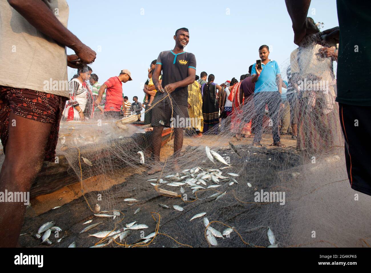 Fishing activities by local fishermen at Puri, Odisha, the most popular ...