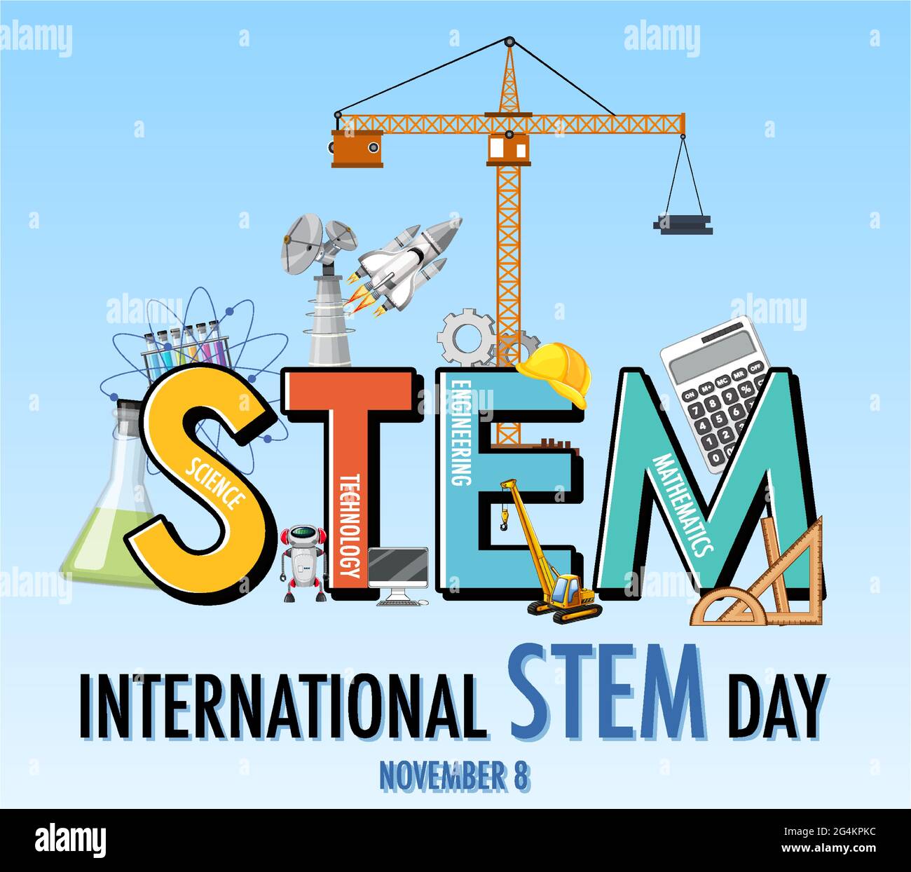 International STEM day on November 8th banner with STEM logo ...