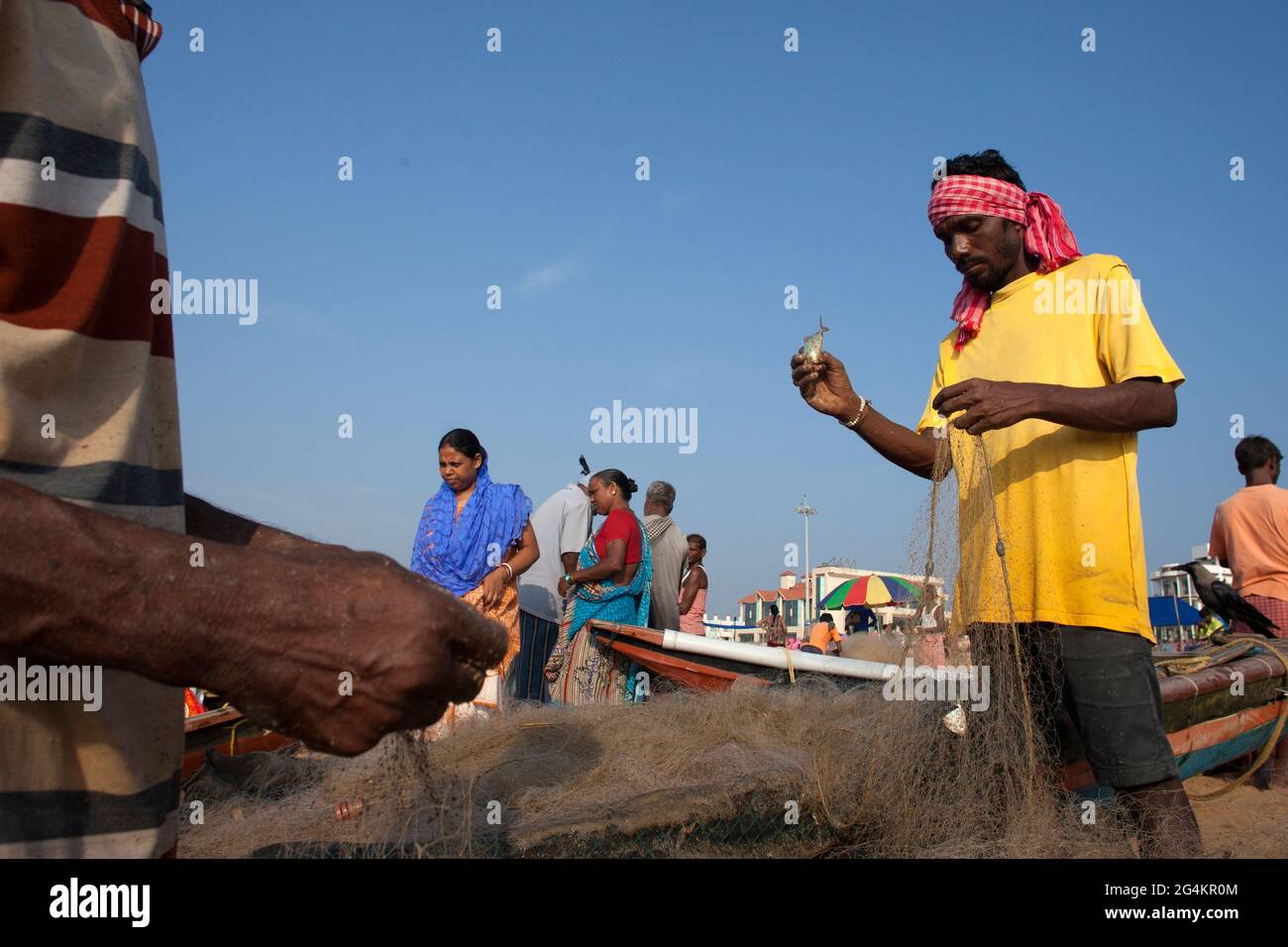 Fishing activities by local fishermen at Puri, Odisha, the most popular ...