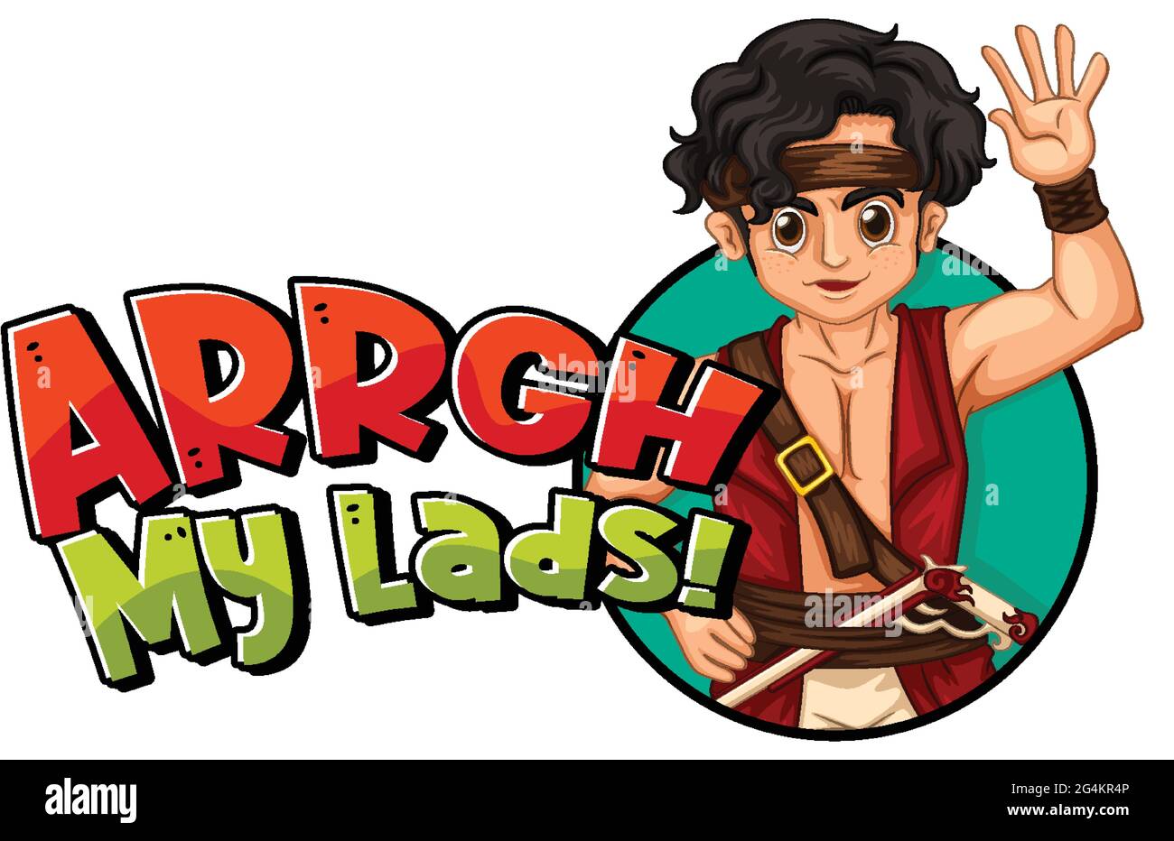 Pirate slang concept with Arrgh My Lads phrase and a pirate cartoon ...