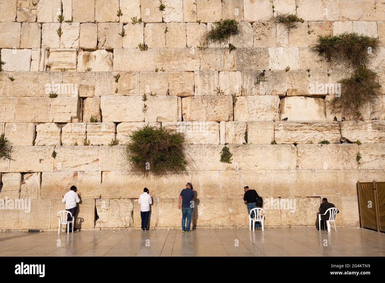 People praying at Western Wall (also called Kotel or Wailing Wall) in ...