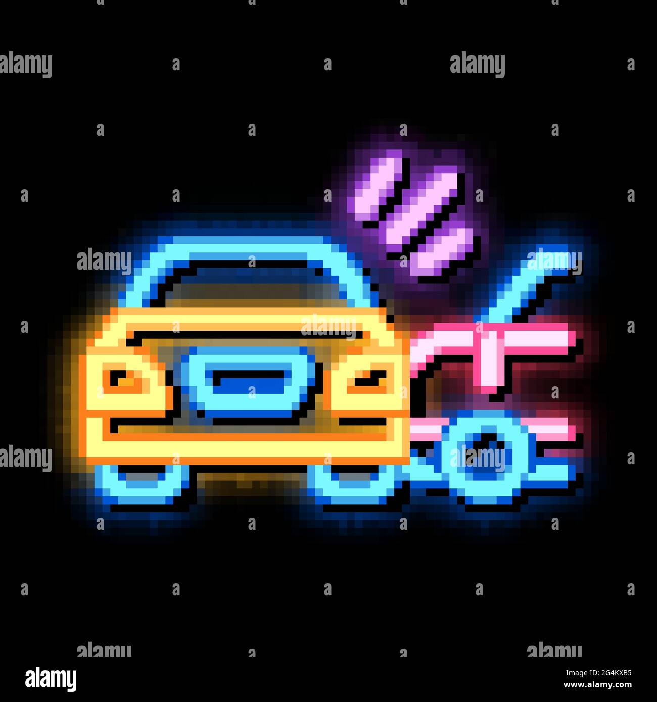 collision of two cars neon glow icon illustration Stock Vector Image ...