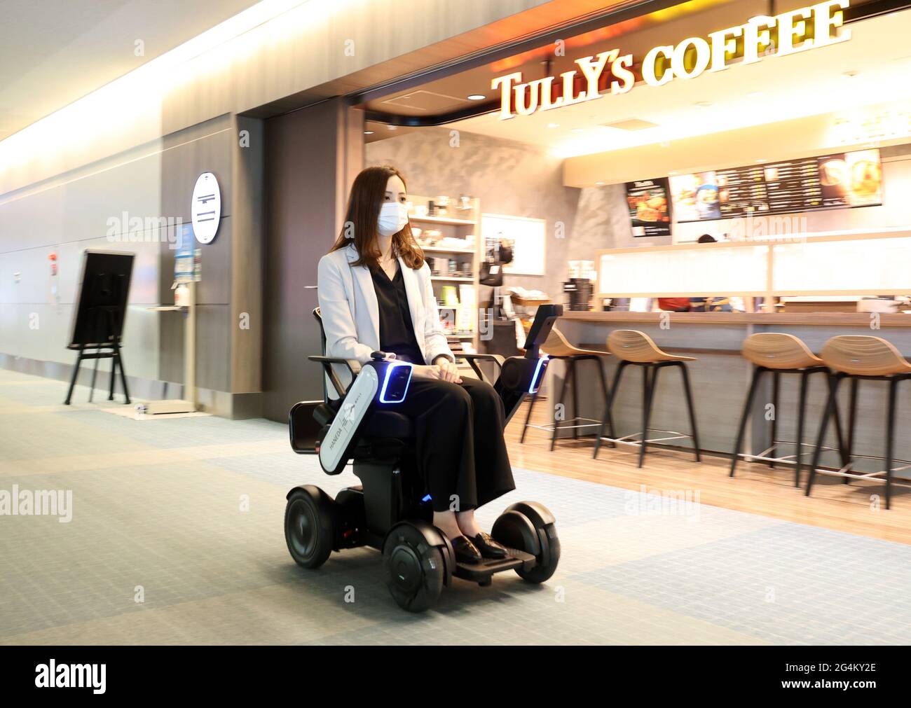 Tokyo, Japan. 22nd June, 2021. A model demonstratess an autonomous ...