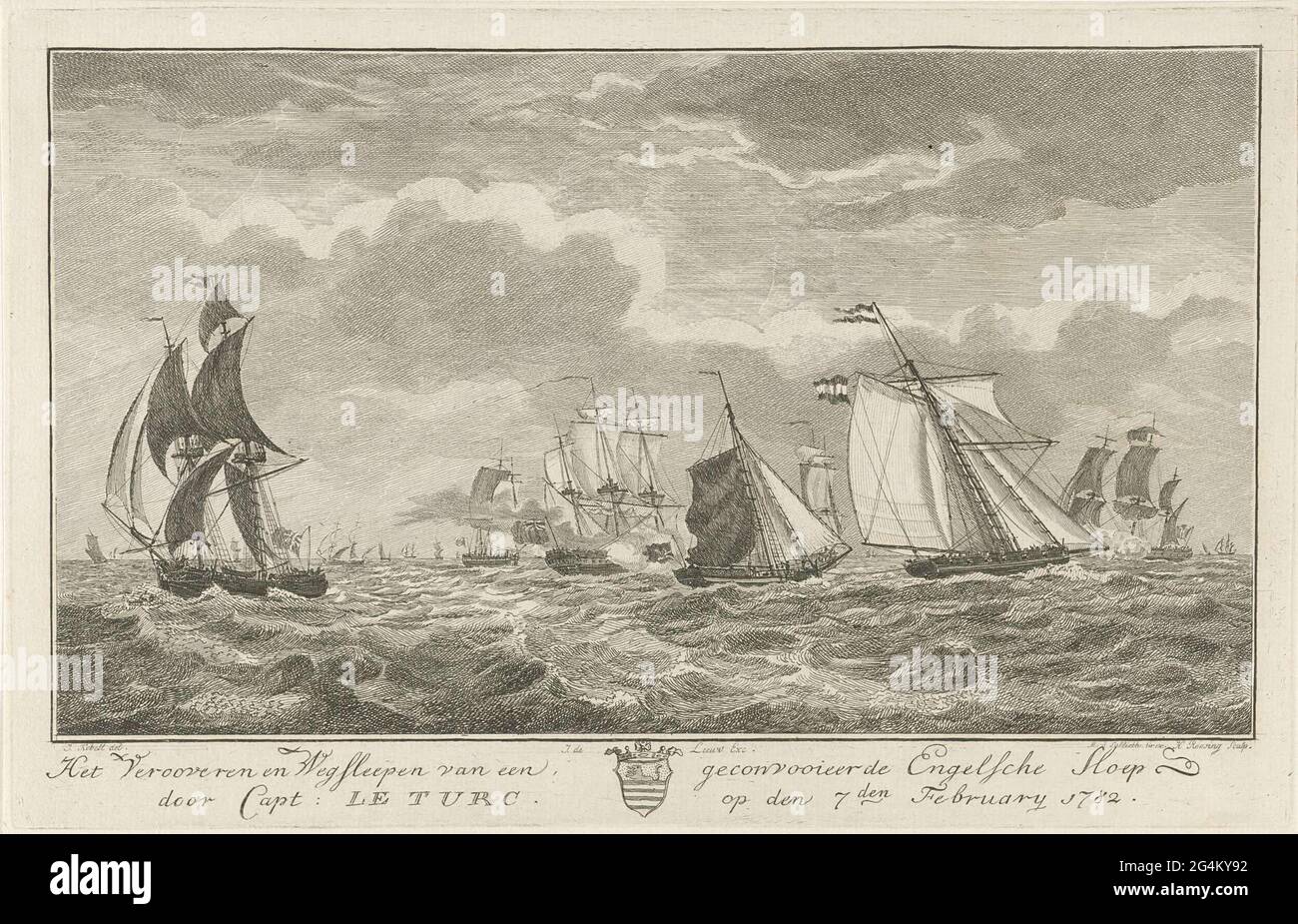 . Conquering and towing an English sloop from a covoi by the ...