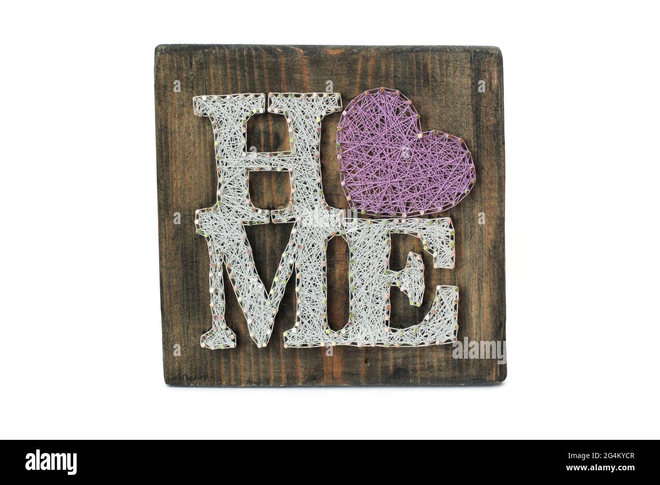 String art. Handmade board. Home Stock Photo - Alamy