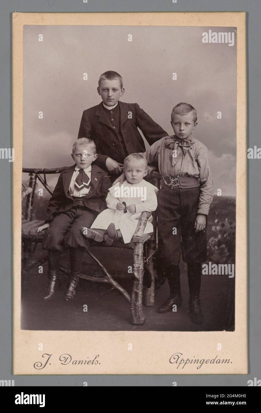 Portrait of four unknown children Stock Photo - Alamy