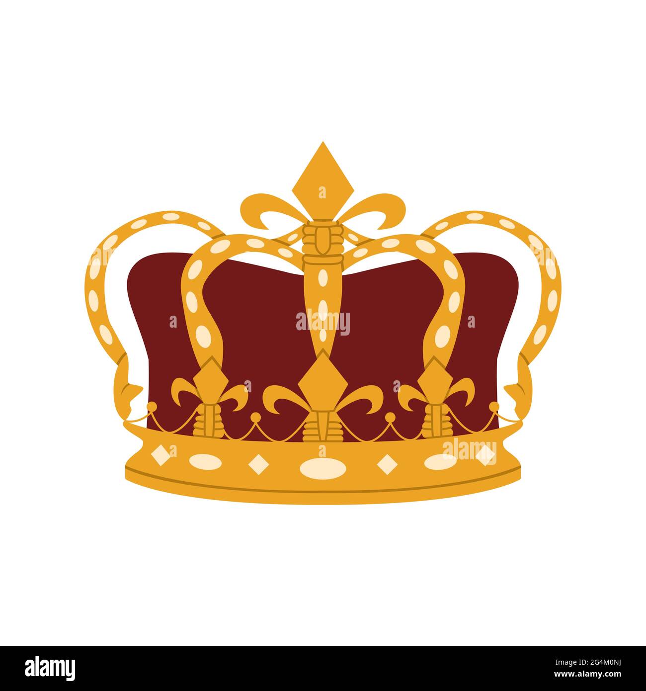 Vector illustration of a golden royal crown on a white background Stock ...