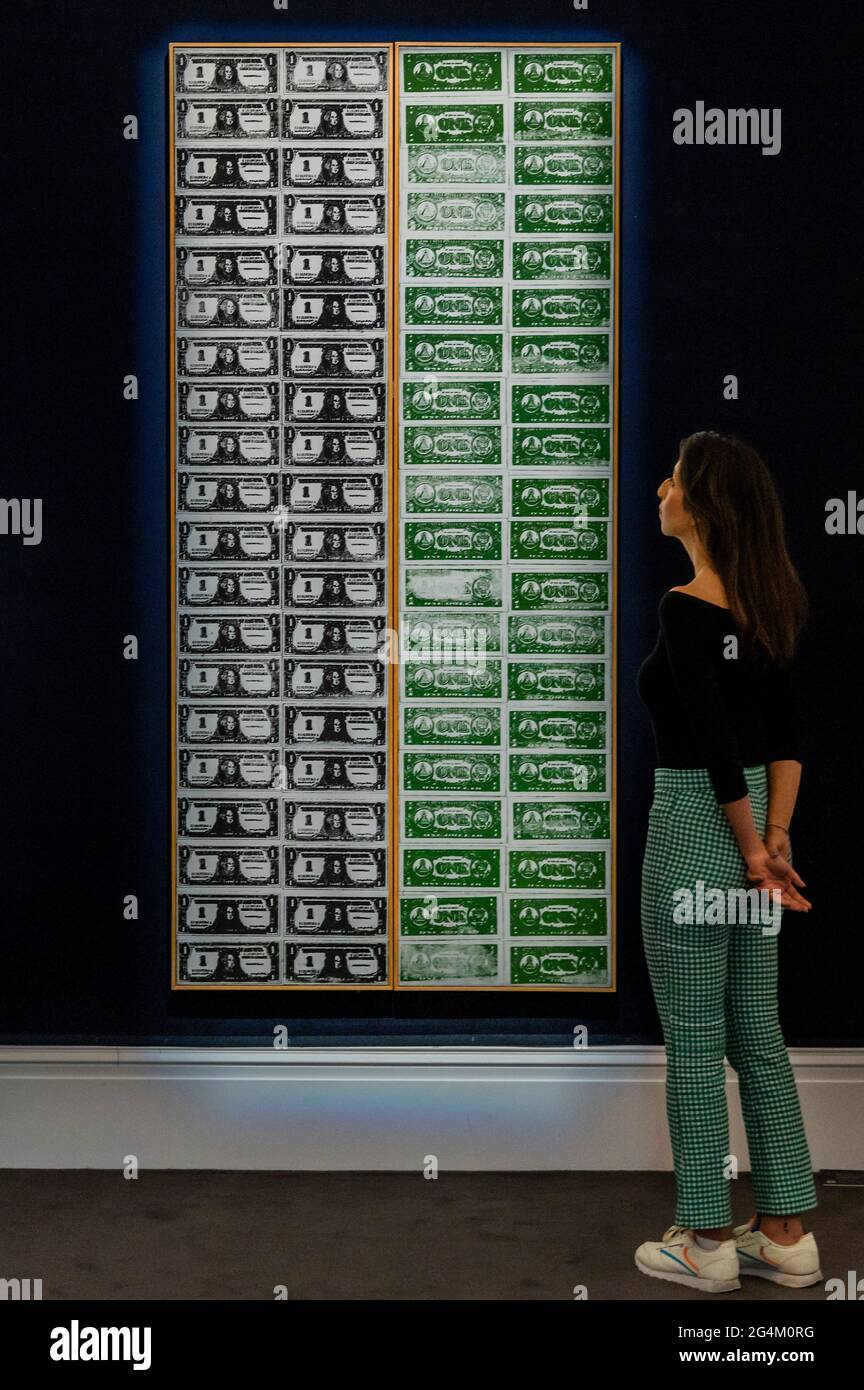 London, UK. 22nd June, 2021. Andy Warhol, Front and Back Dollar Bills, Estimate: 6,000,000 ...