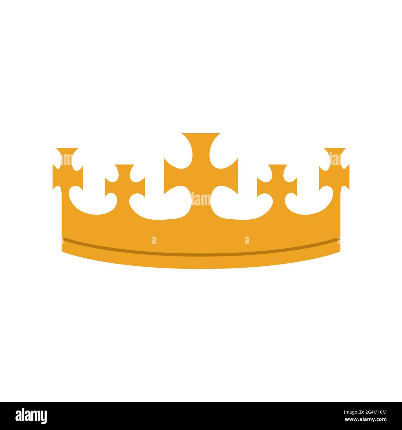 Vector illustration of a golden royal crown on a white background Stock ...